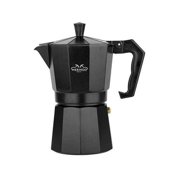ブラック（6Cup）/-/-・Color:ブラック（6Cup）・??クラシック直火エスプレッソメーカーMERMOO YILANモカポットはクラシックな八角形のデザインを採用しており、レトロでファッショナブルです。 スムーズに注げるクラシック...