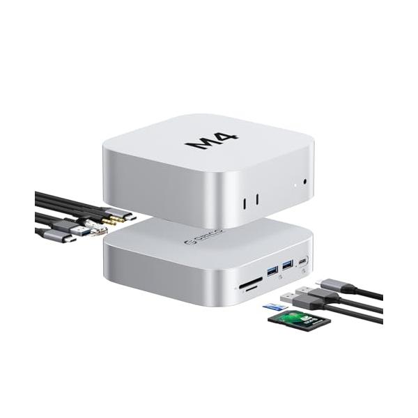 -/-/ORICO-M48PR-SV-BP-JP・オールインワン Mac mini M4 ドッキングステーションMac mini M4 専用に設計されたこの 8-in-1 ドッキングステーションは、4 つの USB ポート、SD 3.0/T...