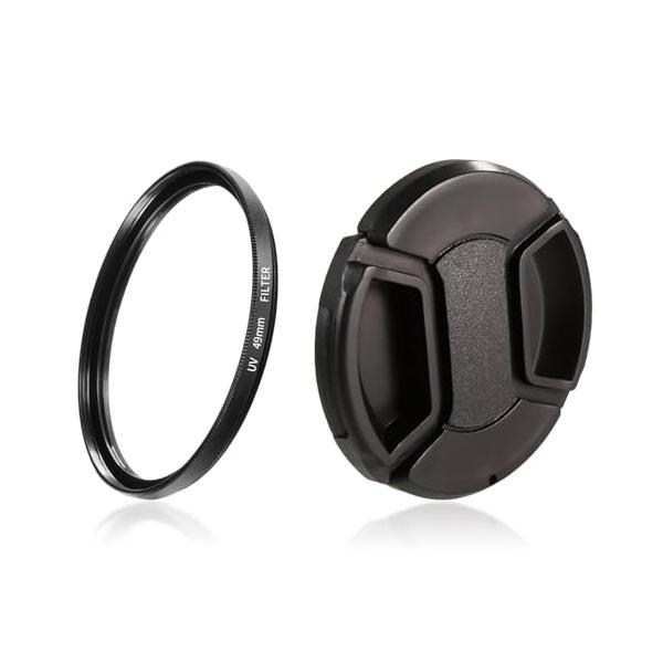 -/49mm/-・Size:49mm・パッケージ個数:1・汎用対応このカメラレンズキャップとUVフィルターのセットは、13サイズ（37mm/40.5mm/43mm/46mm/49mm/52mm/55mm/58mm/62mm/67mm/72m...