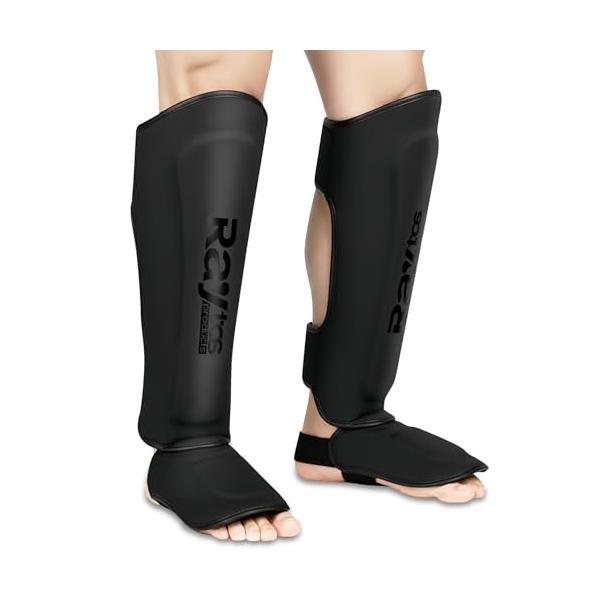 ブラック/L/-・Color:ブラックSize:L・格闘技に最適な設計：キックボクシング、空手、柔道、総合格闘技に対応Raytosレガースは、キックボクシング、空手、柔道、総合格闘技などの練習に最適です。格闘技用レッグサポーターとして設計さ...