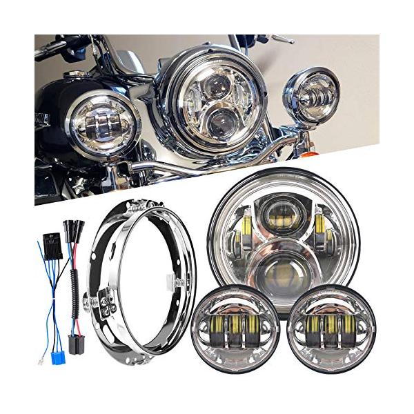 クロームヘッドライトアセンブリ/-/-・Color:クロームヘッドライトアセンブリ・パッケージ個数:1・?ハーレーロードキングFLHR / FLHRC、エレクトラグライドFLHT / FLHTK / FLHTC / FLHS / FLHTC...