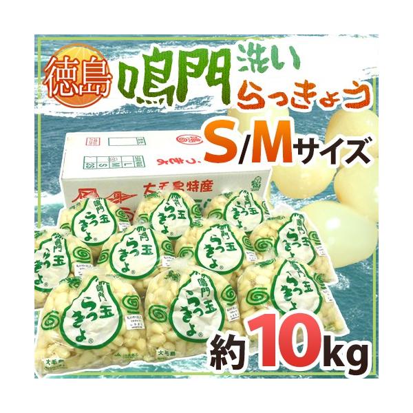 【発売日：2026年05月25日】徳島県、鳴門の大毛島の「銀砂」と呼ばれる海砂で作られたらっきょうは小粒でシャキシャキ感が絶妙です♪根や芽を切る手間がないから気軽におうちでらっきょう漬け作り！「中元」/10キロ/爆買