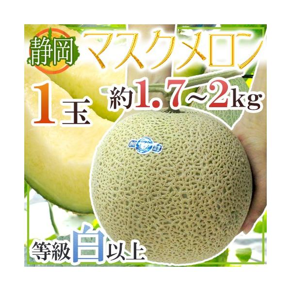 【発売日：2026年06月10日】上品で爽やかな甘さ、芳醇な香り！トップブランド産地・静岡県のマスクメロン♪美しい姿と滑らかな食感は名産地ならでは！/青肉メロン/アールスメロン/温室メロン/フルーツ/果物/2キロ/爆買