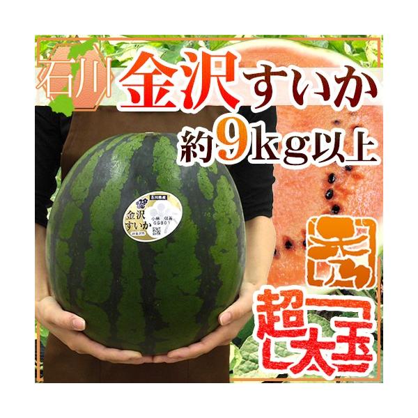 【発売日：2026年07月10日】【送料無料！】高い糖度が自慢♪金沢の昼夜の寒暖差でググっと甘くなった大玉スイカ♪「金沢そだち」ブランド認定の高品質すいかです♪お中元にも♪/西瓜/スイカ/石川産/金沢産/金沢そだち/フルーツ/果物/9キロ/爆買