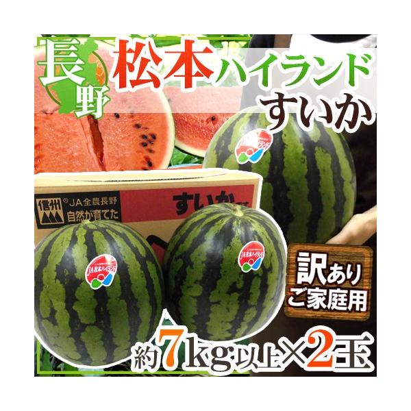 【発売日：2026年07月25日】【送料無料！】長野県の「火山灰土壌」の「高地」で作られた栽培地限定ブランドスイカ♪緻密なシャリっと感は夏に美味しい爽やかさ♪ご家庭用にピッタリのワケあり♪/西瓜/スイカ/長野産/松本産/松本すいか/フルーツ...
