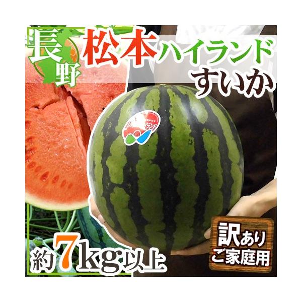 【発売日：2026年07月25日】【送料無料！】長野県の「火山灰土壌」の「高地」で作られた栽培地限定ブランドスイカ♪緻密なシャリっと感は夏に美味しい爽やかさ♪ご家庭用にピッタリのワケあり♪/西瓜/スイカ/長野産/松本産/松本すいか/フルーツ...