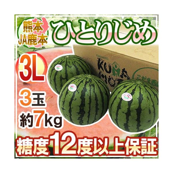 【発売日：2026年04月10日】【送料無料】こだわりの産地！熊本県JA鹿本産小玉すいか【ひとりじめ】光センサーにより糖度12度以上保証！甘〜くて、シャリシャリ食感♪皮ギリギリまでうまい！/フルーツ/果物/7キロ/爆買