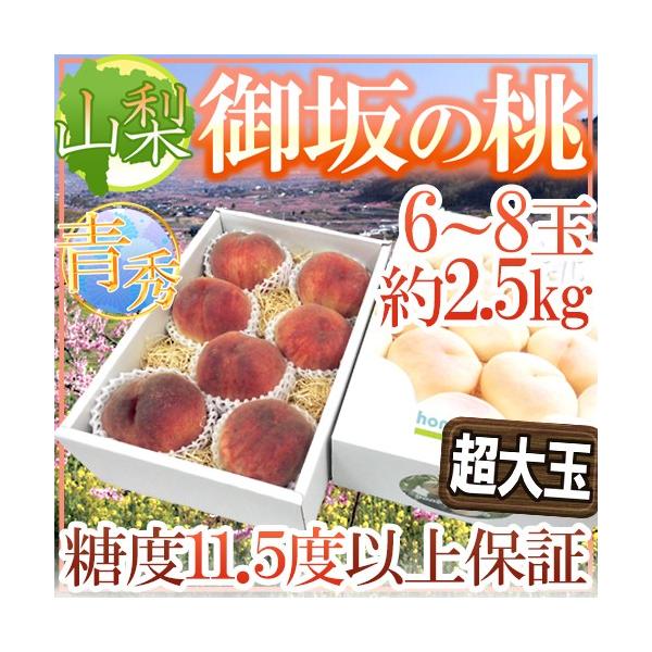 【発売日：2026年07月25日】【送料無料！】現代の桃源郷・桃の一大産地「御坂地区」の腕利き生産者たちの作りだす糖度11.5度以上の甘〜い桃♪柔らかく、瑞々しさ抜群で果汁が溢れだします！/フルーツ/果物/2.5キロ/爆買