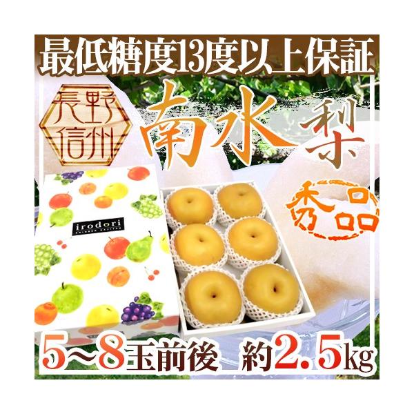 【発売日：2026年09月25日】【送料無料】最低糖度13度以上！15度以上も珍しくない超高糖度！甘〜く瑞々しいシャクシャクの赤梨！！姿も美しい秀品です♪/南水梨/サン南水梨/長野産南水梨/信州産南水梨/フルーツ/果物/2.5キロ/爆買