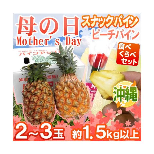 【発売日：2026年05月02日】【送料無料！】花や桃のような香り【ピーチパイン】と手でちぎって食べられる【スナックパイン】【カーネーション造花】の当店オリジナルセットです♪母の日限定ギフトラッピング♪ミルクパイン/ソフトタッチ/ピーチパイ...