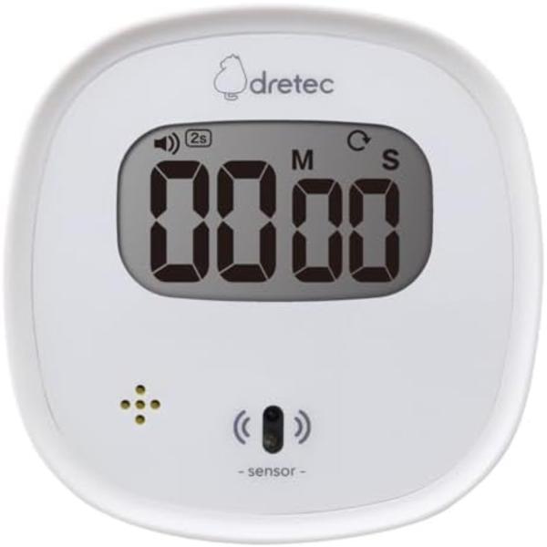 【手が汚れていても使いやすい、非接触型タイマーです。】【IPX4の防水仕様なので、キッチンでも使いやすいです。】【同じ設定時間で繰り返し使えるリピート機能付きです。】