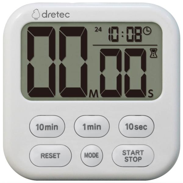 【「MODE」ボタンでメイン表示を簡単に切替えできます。】【10分・1分・10秒単位で簡単にセットができます。】【5分前、10分前に予告アラームでお知らせします。】