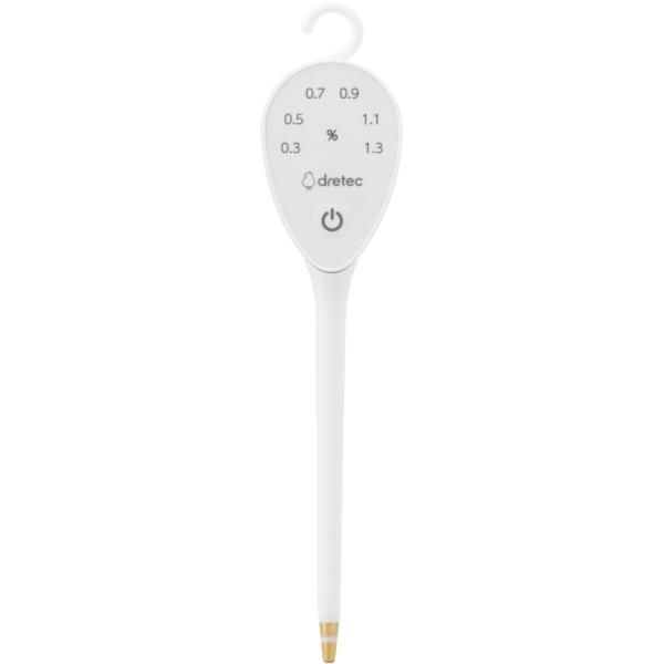 【電源を入れて測定物に漬けるだけで塩分濃度を測れます】【結果は3色のLEDライトで分かりやすく表示してくれます】【フックが付いているので掛けて収納することができます】