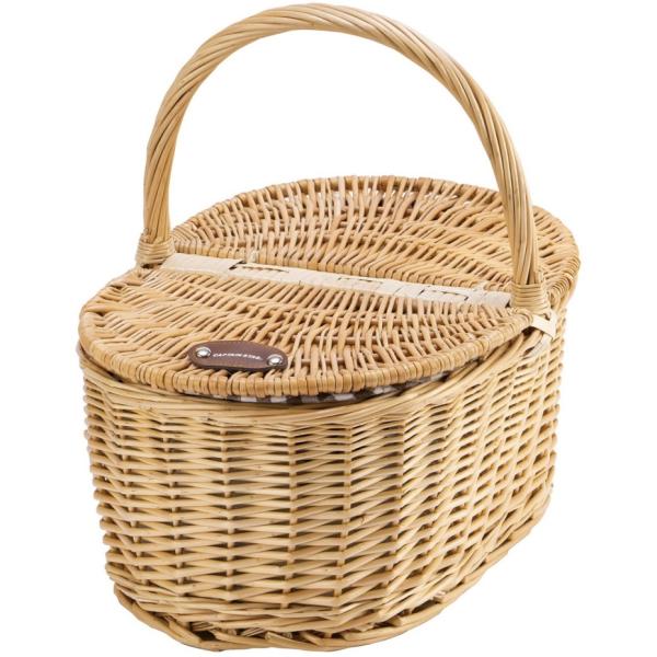 【内布張りで、収納物を傷つけません。】【アーチ状のワンハンドル付きで、持ち運びに便利です。】【ハンドルの付け根から左右に開きます。】