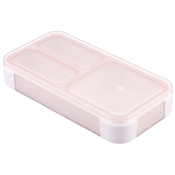 【パッキンが汁漏れを防ぎ、おかずなどの味移りも防止。】【薄型設計で、バッグの隙間に立てて持ち運びできます。】【フタを外せば電子レンジで加熱もできます。】