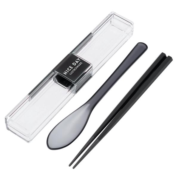 【カチャカチャ音を防止するユニットホルダー付です。】【ケースから箸が取り出しやすい設計になっています。】【一体式でお手入れが簡単です。※食洗機対応です。】