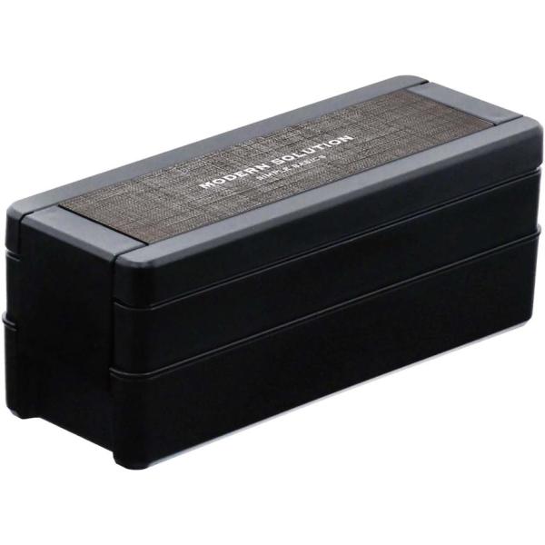お手入れ簡単な弁当箱2段950ml、19.5cm箸付き。パッキンを取り外す手間が無くなりました食材を押しつぶしにくいフタ形状。