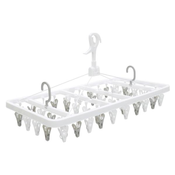 【引っ張るだけで取り込みができるので手間いらず！】【サイドフック付で干す時や取り込み時にも安定します。】【室内干しにも使えるカモイフック付きです。】