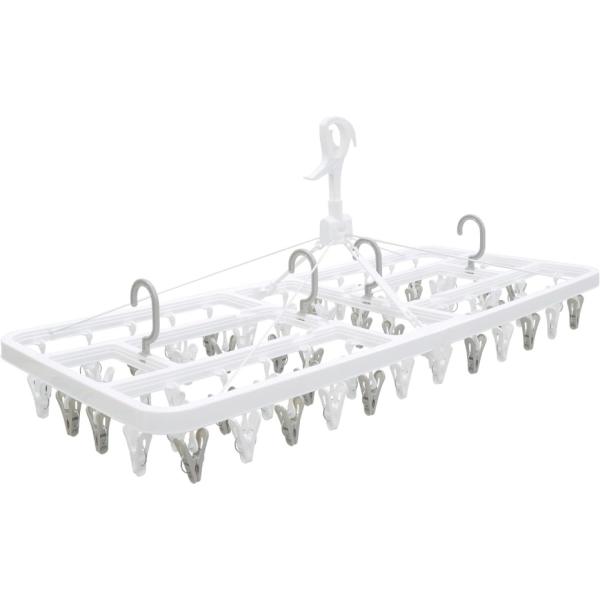 【引っ張るだけで取り込みができるので手間いらず！】【サイドフック付で干す時や取り込み時にも安定します。】【室内干しにも使えるカモイフック付きです。】