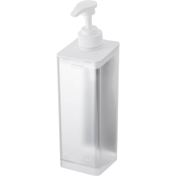 【浮かせる収納でボトルの底がヌメリにくく衛生的です。】【壁に付けたままプッシュできる、滑り落ちにくい設計！】【蓋全体が外れるので、お手入れや詰め替えが簡単です。】