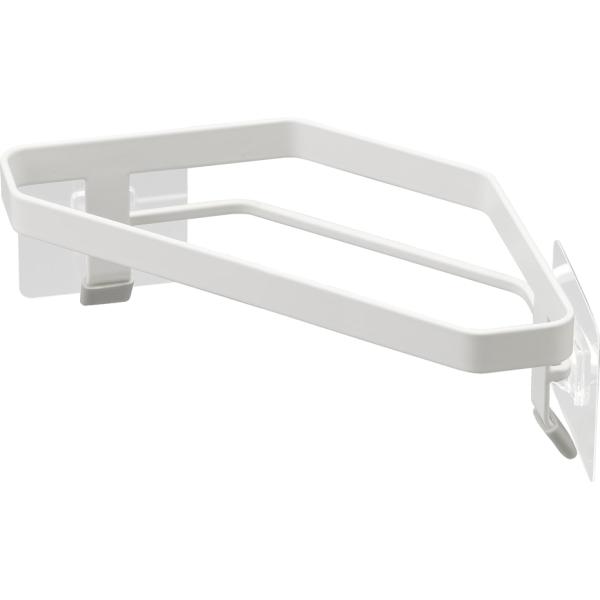 【ポリ袋をかけるだけの簡易三角コーナー。】【フィルムフックで浮かせて取り付けられる！】【シンプルなデザインでお手入れラクラク。】