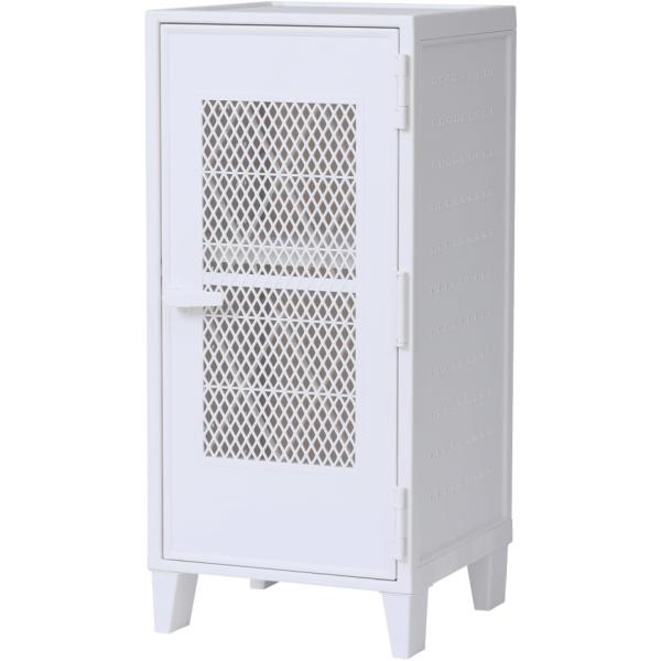 【扉がメッシュで中が見やすい。】【フックなどのペグボード部品を内外に取付けできます。】【プラスチック製なので軽くて丈夫。持ち運び簡単。】