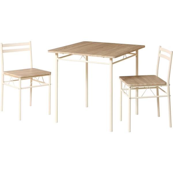 【ダイニングテーブル×1、チェア×2のセット商品です】【フレーム部分は耐久性が高く、錆や傷が付きにくいです】【シンプルなデザインなので他の家具と合わせやすいです】