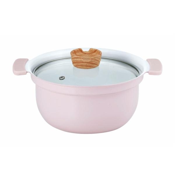 【お野菜や具材がたっぷり入る深型モデルの卓上両手鍋。】【セラミック加工により、汚れや焦げが付きにくいです。】【蓋には凹みがあるので菜箸などを置くことができます。】