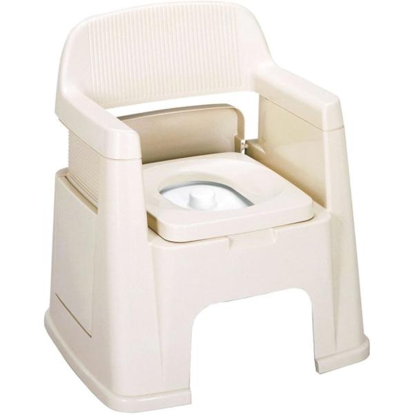 【抗菌加工便座。】【スライド式ふたは、本体後部にスライド可能。】【サイドには、小物類が入る大型ポケット付き。】