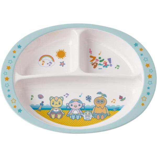 持ちやすいフチが付いているからじょうずにこぼさず食べられる♪カレーなども入れやすい深めのプレート。