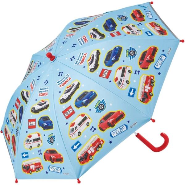 日差しも雨も、しっかりガード！子供用晴雨兼用傘。軽くて丈夫、折れにくいグラスファイバーの傘骨。２面対面にライトが当たると反射するテープ付き。