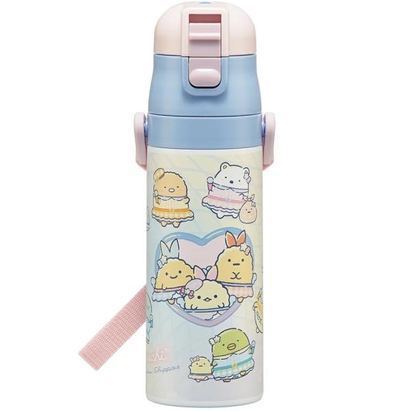 【真空二層構造なので、保温効果が長持ちします。】【お子様でも開けやすいワンタッチ・オープン式です。】【飲みやすい斜め形状尾の飲み口を採用しています。】