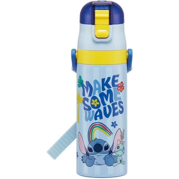 【真空二層構造なので、保温効果が長持ちします。】【お子様でも開けやすいワンタッチ・オープン式です。】【飲みやすい斜め形状尾の飲み口を採用しています。】