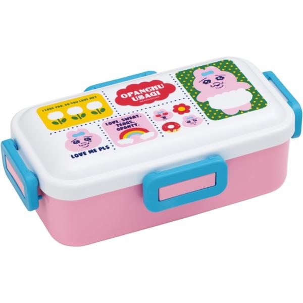 【おぱんちゅうさぎのデザインがかわいいランチボックス】【ドーム型の蓋でお弁当の中身が潰れにくくなっています】【４点ロックの密封式で、汁漏れもしにくくなっています】