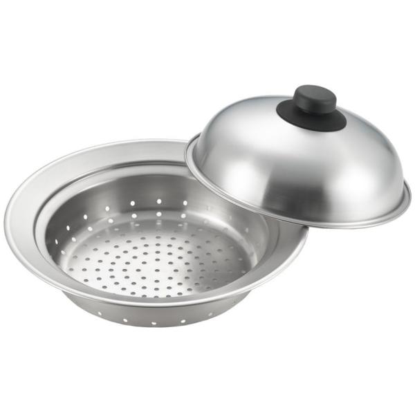 【お持ちの鍋にのせるだけで手軽に蒸し料理ができます。】【深型の蓋を採用しているのでたっぷりと調理できます。】【良質なステンレス製の商品なのでお手入れも簡単です。】