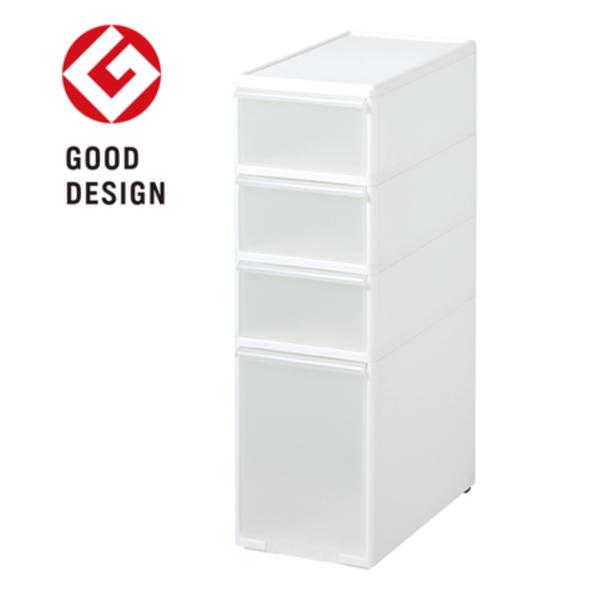 【キッチンの少しのすき間にちょうどいいサイズです。】【幅25.5cmでもたっぷり収納できます。】【引き出しの後ろ側に2個コロが付いています。】【当店で販売しておりますシステムキャスター LS-33 クリアの取り付けが可能です。】