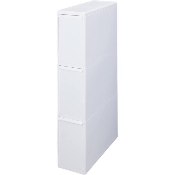 【省スペースに使える幅17cmのスリム設計。】【引出しの切り込みに袋を掛けるだけで多分別が可能。】【引出しの抜け落ち防止機能付きで安心。】