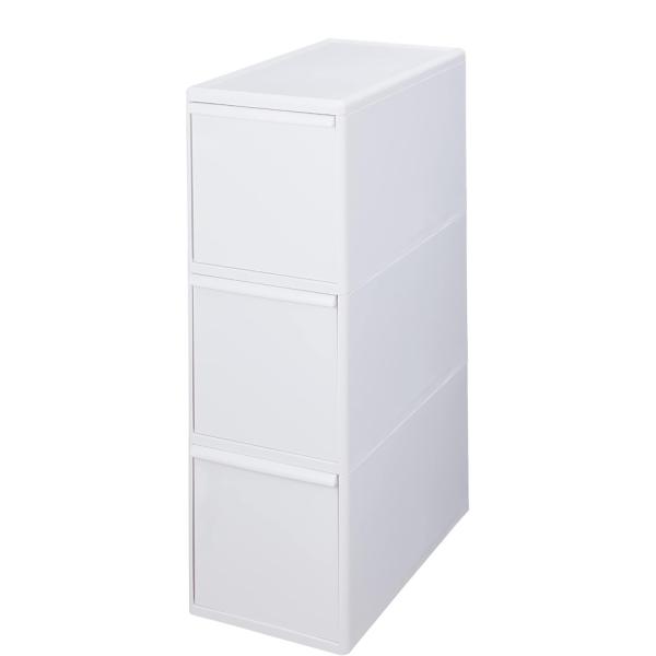 【幅25.5cmのワイド設計。】【引出しの切り込みに袋を掛けるだけで多分別が可能。】【引出しの抜け落ち防止機能付きで安心。】