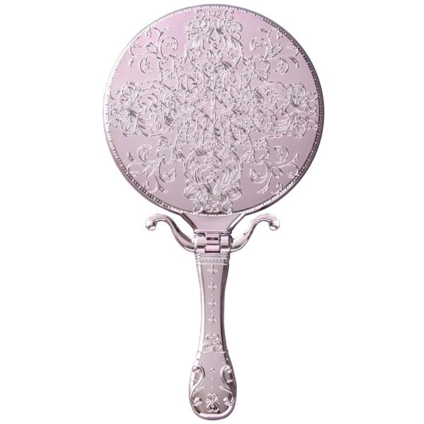 【お姫様のような気分になれるおしゃれなハンドミラー。】【ハンドミラーと卓上ミラーの2way仕様の便利な鏡です。】【大きめの鏡面で、顔全体がしっかりチェックできます。】