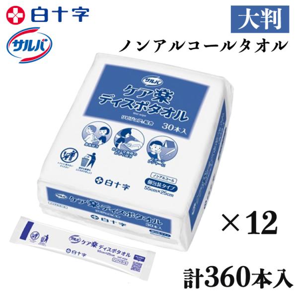 衛生的ですぐに使える個包装の清拭用ウェットタオルです。お肌にやさしいノンアルコールのタオルです。快適な温度でお使いいただけます。サイズ：55cm×25cm１本パック×30×12個(ケース販売)