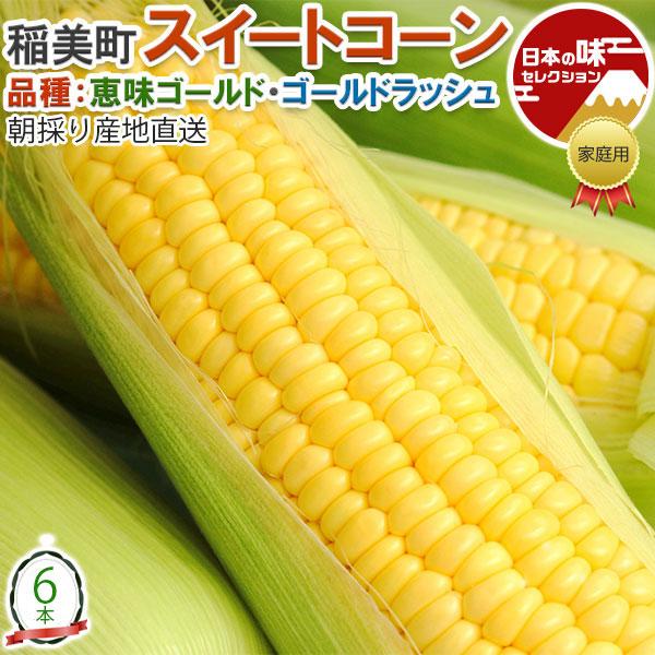■商品名： お中元 朝採り スイートコーン 6本 兵庫県・稲美町産 とうもろこし  ゴールドラッシュ /  恵味ゴールド 加古郡稲美町から産地直送 高級コーン 早めの 夏ギフト 父の日 野菜 予約品 (6月中旬〜6月下旬出荷) ■お届けの目...