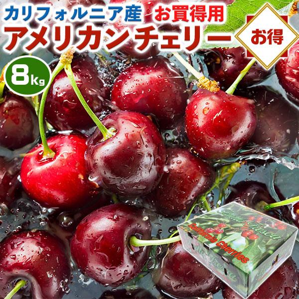 ■商品名： ダークチェリー アメリカン チェリー ビング種 コーラル種 お買得 家庭用 約8Kg 大箱入り カリフォルニア産 スーパーでお馴染み お中元 父の日 ■お届けの目安： 【予約】2026年6月上旬頃入荷予定 ※収穫状況によって申込...