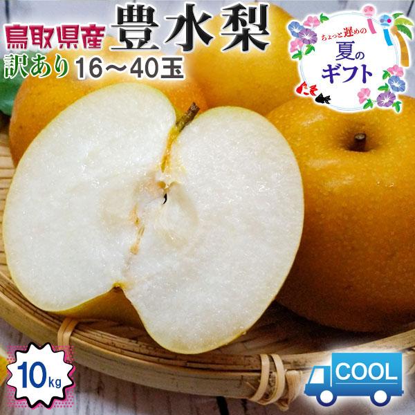 ■商品名： 【クール便指定】鳥取県産 梨 訳あり 豊水 10kg前後 16〜40玉 ご家庭用 無地段ボール箱 遅めの夏ギフト・遅れてごめんねお中元・敬老の日・家庭用・ギフト ■お届けの目安： 2026年8月中旬頃入荷予定 ※指定日お届け不可...