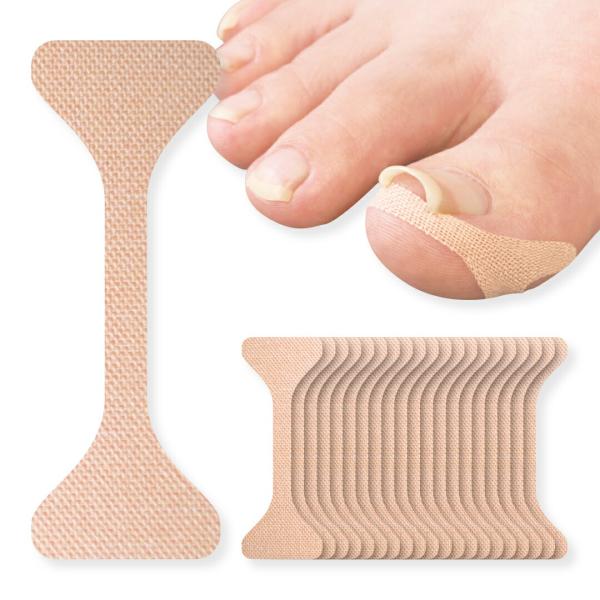 フットケア専用に開発されたテープを足指に貼るだけ。爪が食い込んでいる部位をテープが押し下げ、爪の圧迫を軽減させるので巻き爪がラクになります。衛生的な使い捨てタイプで安心です。薄さはたった0.5mm。ベージュ色なので目立たず日常生活も過ごせます。