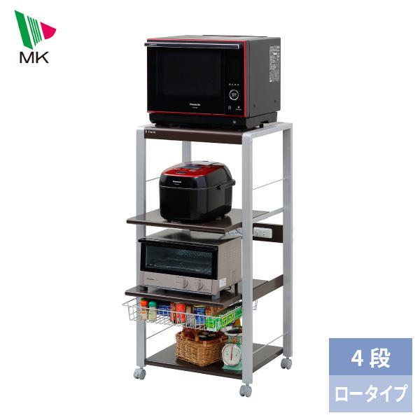 JAN：4905249303874 レンジ台 キッチンラック ブラウン 収納 同梱不可 エムケー精工 レンジ台 レンジラック キッチンラック キッチンワゴン ワゴン ラック キッチン収納 収納 インテリア キッチン 台所 電子レンジ 炊飯器...
