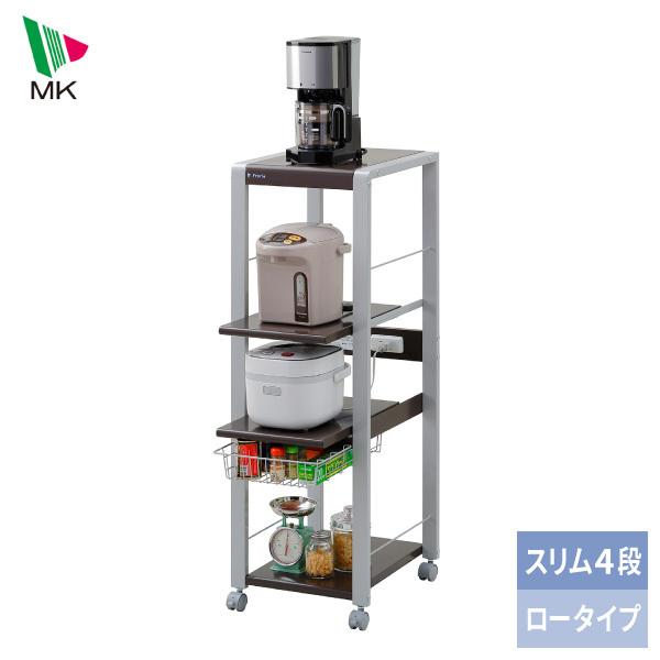 JAN：4905249303836 キッチンラック ブラウン 収納 同梱不可 エムケー精工 キッチンラック ラック キッチンワゴン ワゴン キッチン収納 収納 インテリア キッチン 台所 炊飯器 ポット 電気ケトル オーブント−スター 家電...
