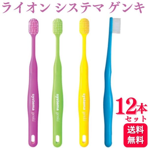 【12本セット】ライオン システマゲンキ 歯ブラシ    LION DENT.EX デント イーエックス 歯間 歯頸部 臼歯  歯周ポケット ハブラシ テーパード ヘッド        幅広ヘッドで接触面積が広く、歯面から歯頚部まで効率よく...