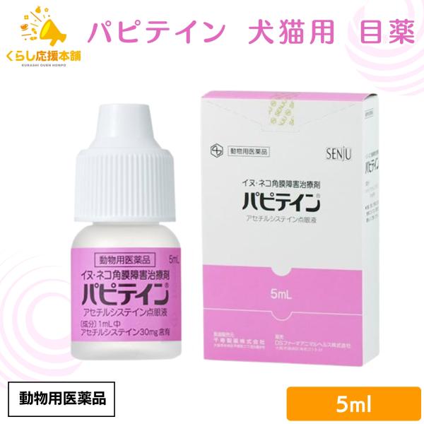 このお薬は創傷性角膜炎や角膜潰瘍における角膜障害の治療のために使う目薬です。角膜に傷がつくと、細菌や角膜から産生されるコラゲナーゼ（タンパク質分解酵素）によって障害がひどくなります。パピテインはコラゲナーゼの働きを抑えて、角膜障害を改善します。