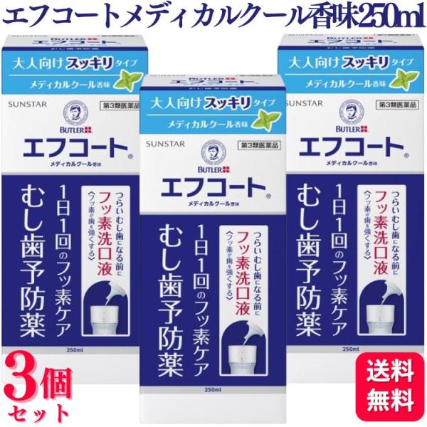 有効成分「フッ化ナトリウム（フッ素）」を配合したむし歯予防薬。OTC医薬品のフッ素洗口液。有効成分「フッ化ナトリウム（フッ素）」を配合したむし歯予防薬です。スッキリ感のある大人向けメディカルクール香味。