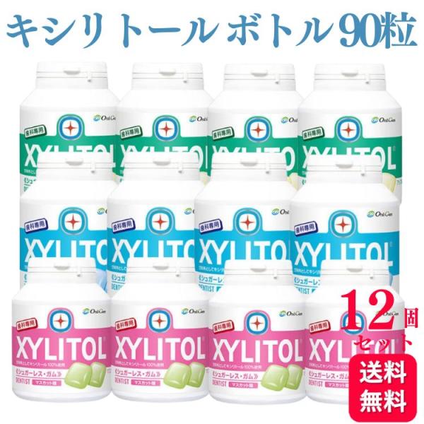 【選べる】【12個セット】オーラルケア キシリトールガム 90粒 3種 アップルミント クリアミント マスカット    ガム む力 虫歯 予防 対策 100％ 配合 歯 くっつきにくい 咀嚼力 健康習慣 歯科専売品        ・市販品よ...